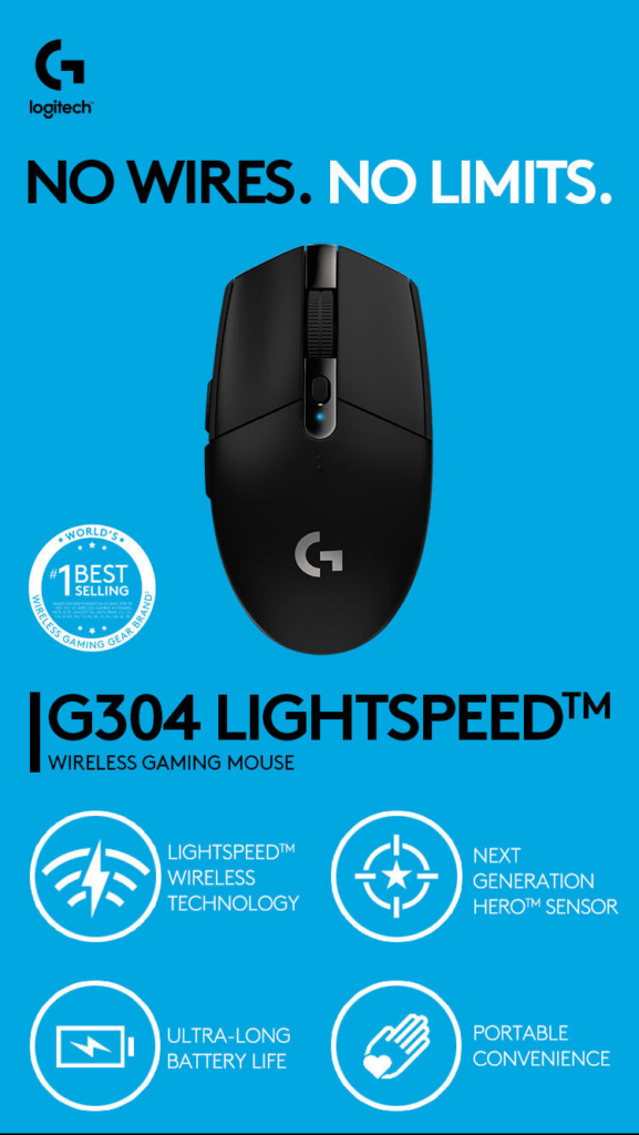 Logitech G304 Lightspeed Wireless Gaming Mouse (white ) - GamesnComps