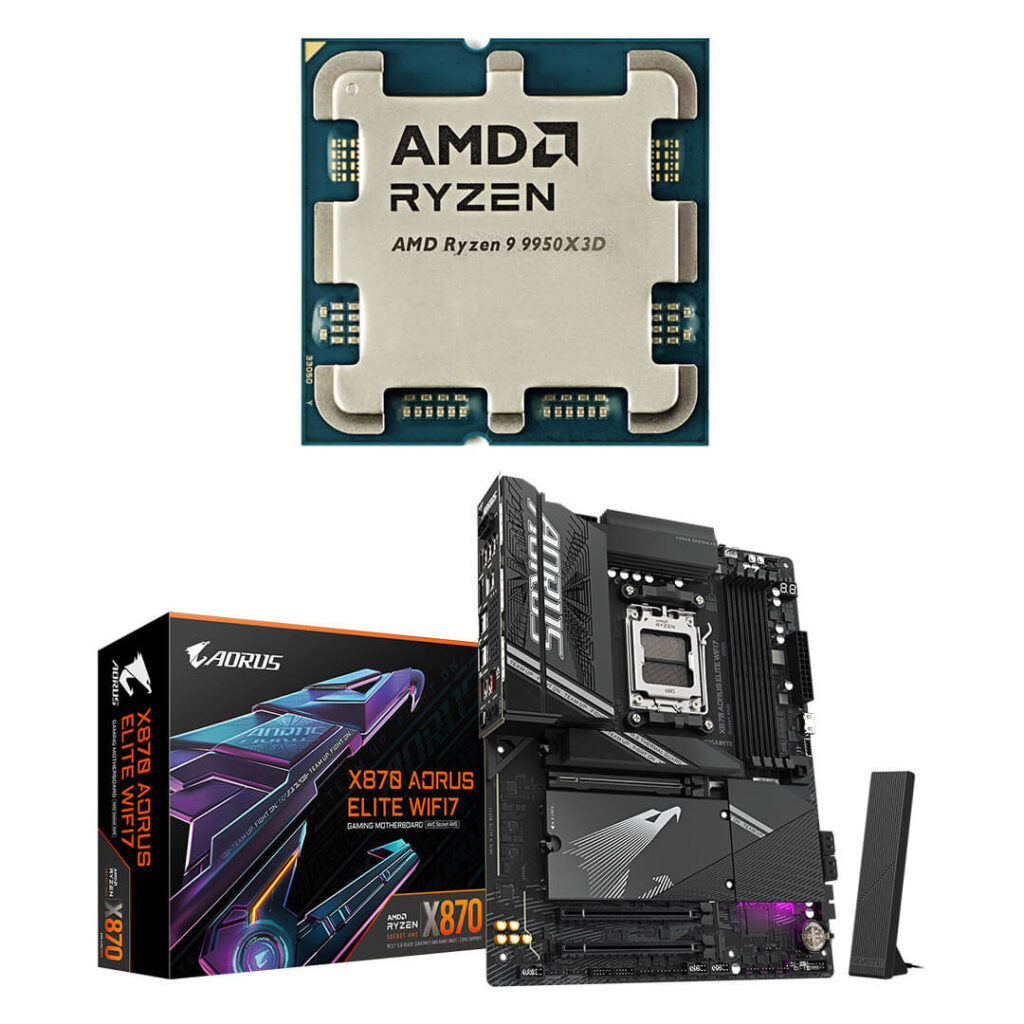 AMD Ryzen 9 9950X 3D OEM Processor + Gigabyte X870 AORUS Elite WIFI7 ...
